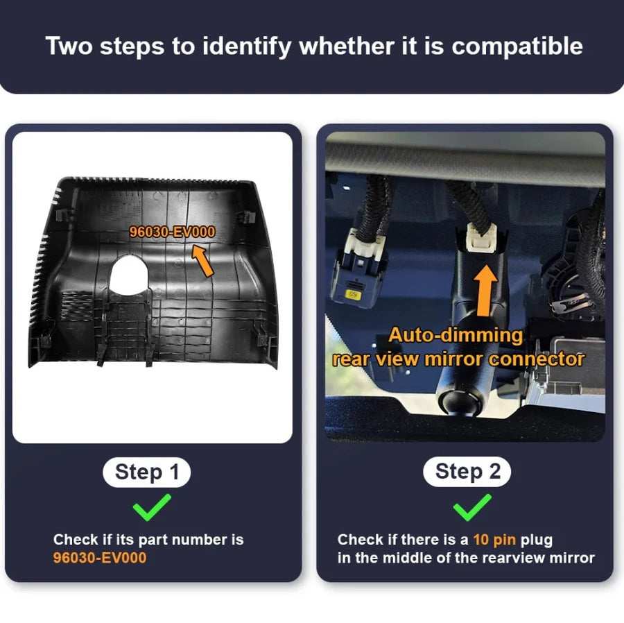 FITCAMX Integrert 4K Dashcam (foran+bak)